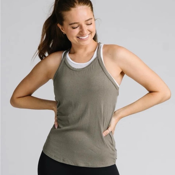 ZYIA | Tops | Zyia Medium Moss Ribbed Daphne Tank Nwt Smoke Free Home ...